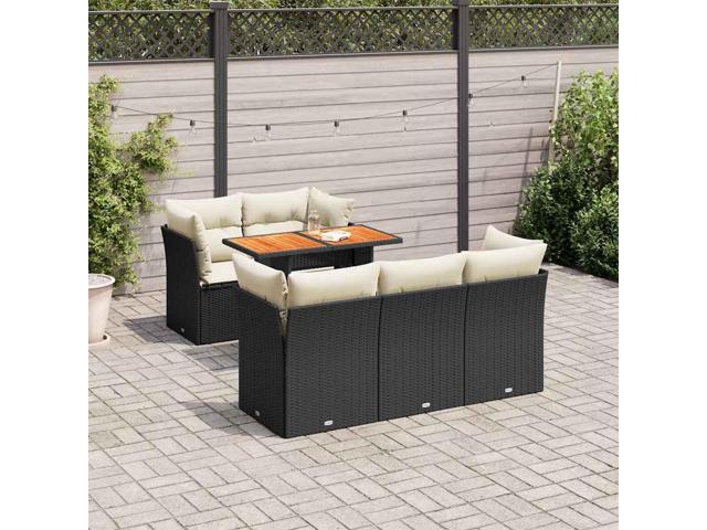 Click here for vidaXL Garden Sofa Set Black  Cream White prices