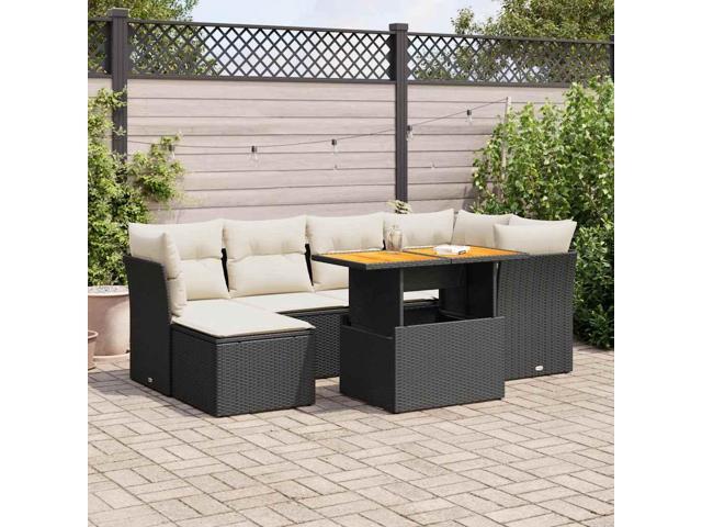 Click here for vidaXL Garden Sofa Set Black  Cream White prices