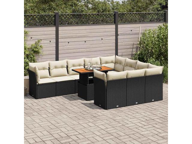 Click here for vidaXL Garden Sofa Set Black  Cream White prices