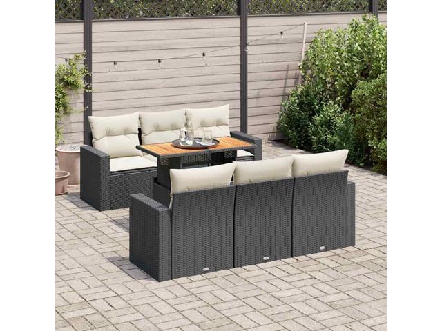 Click here for vidaXL Garden Sofa Set Black  Cream White prices