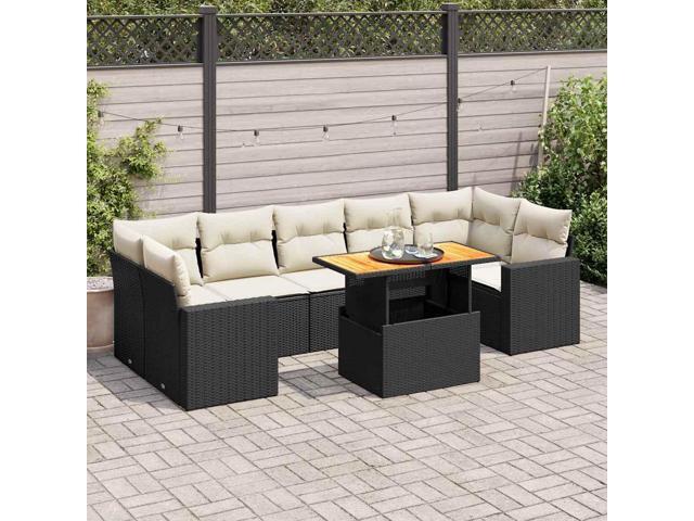 Click here for vidaXL Garden Sofa Set Black and Cream prices