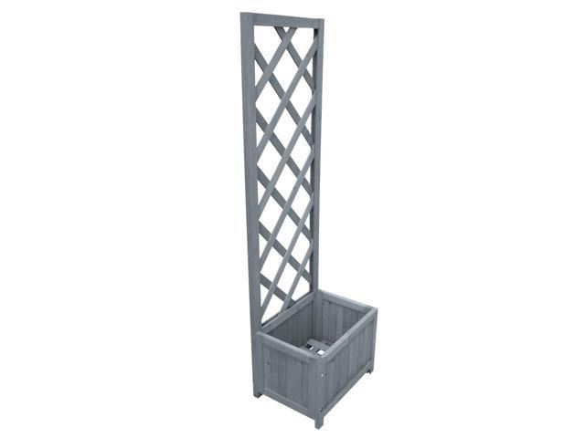 Click here for vidaXL Trellis Planter Gray Solid firwood Medium D... prices