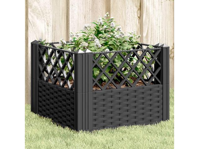 Click here for vidaXL Garden Planter Black Polypropylene 17.1 in... prices