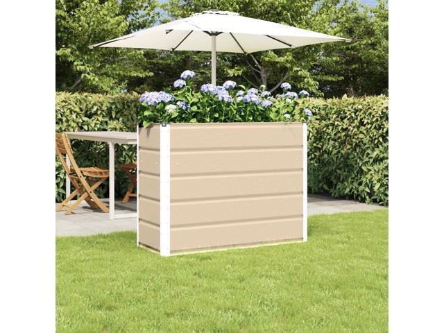 Click here for vidaXL Planter Ivory 39.37 x 15.75 x 29.53 in Stee... prices