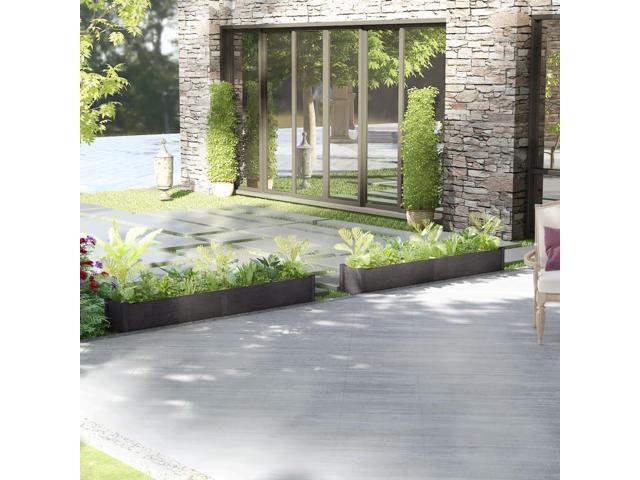 Click here for vidaXL Planter Set of 2 Grey Solid pine wood Large... prices