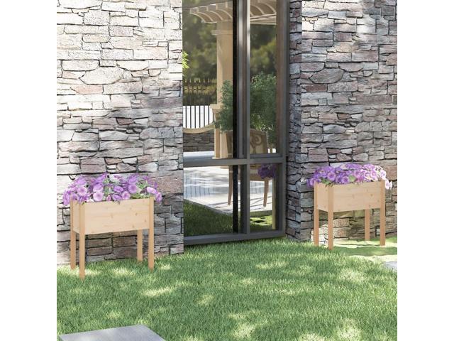 Click here for vidaXL Garden Planter Set of 2 Natural Wood Solid... prices