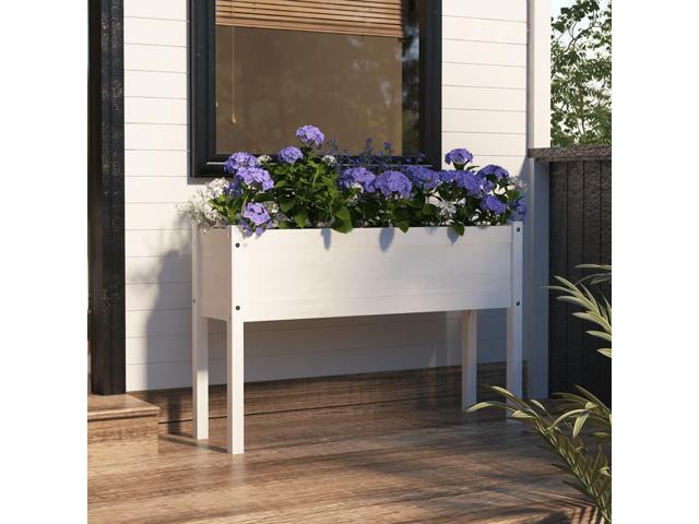 Click here for vidaXL Planter White Solid pinewood Large Durable... prices