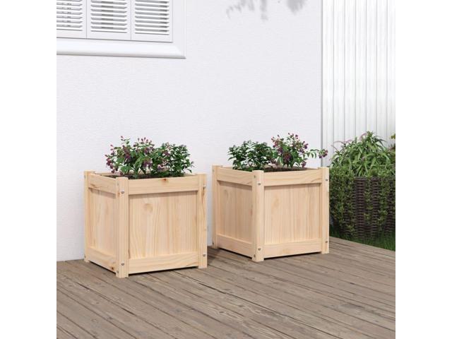 Click here for vidaXL Garden Planter Set of 2 Natural Solid pine... prices