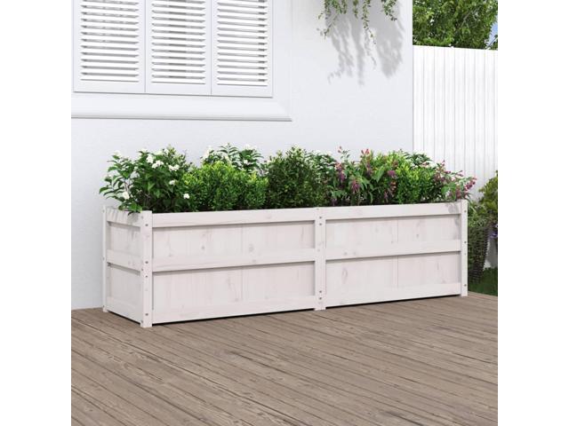 Click here for vidaXL Garden Planter White Solid Pine Wood 70.9x1... prices