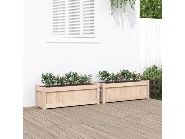 Click here for vidaXL Garden Planter Set of 2 Natural wood Solid... prices
