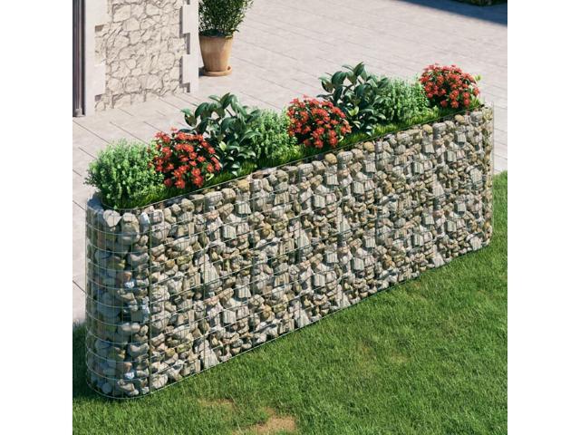 Click here for vidaXL Gabion Raised Bed Silver Galvanized Iron La... prices