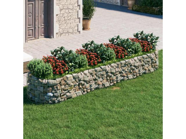 Click here for vidaXL Gabion Raised Bed Silver Galvanized Iron La... prices