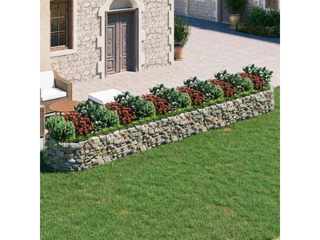 Click here for vidaXL Gabion Raised Bed Silver Galvanized Iron La... prices