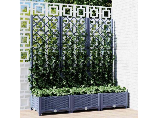 Click here for vidaXL Garden Planter Blue Grey Polypropylene Larg... prices
