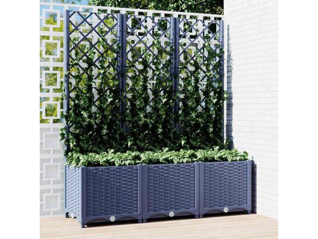 Click here for vidaXL Garden Planter Blue Grey Polypropylene Larg... prices