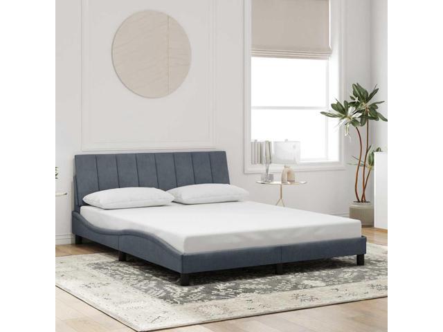 Click here for vidaXL Bed Frame without Mattress Hanko Dark Gray... prices