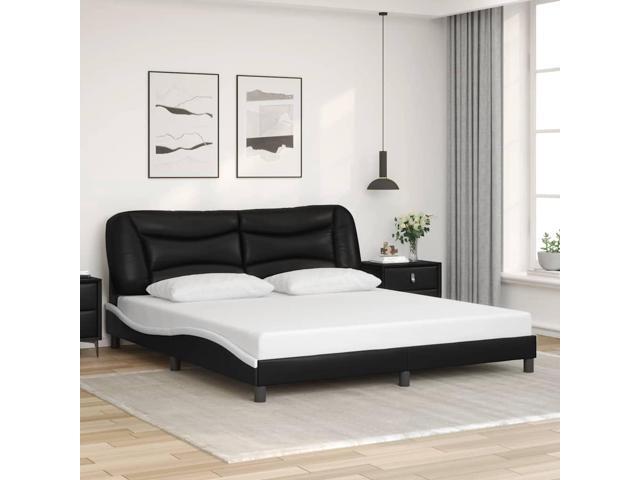 Click here for vidaXL Bed Frame without Mattress Hvar Black & Whi... prices