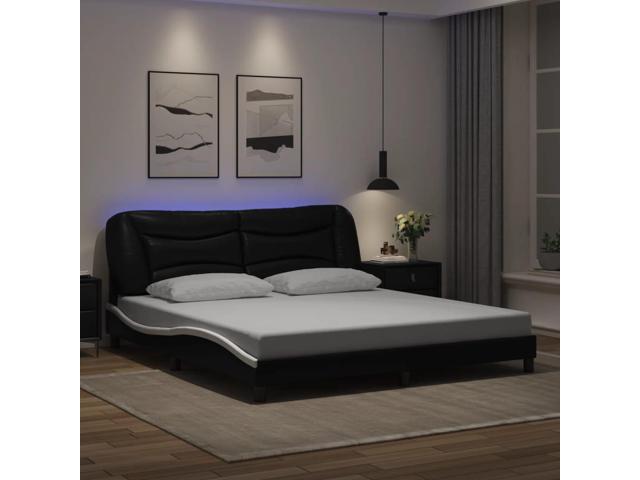 Click here for vidaXL Bed Frame with LED without Mattress Hvar Bl... prices