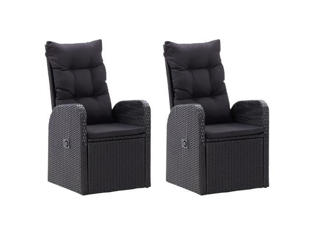 Click here for vidaXL 2x Reclining Patio Chairs with Cushions Pol... prices