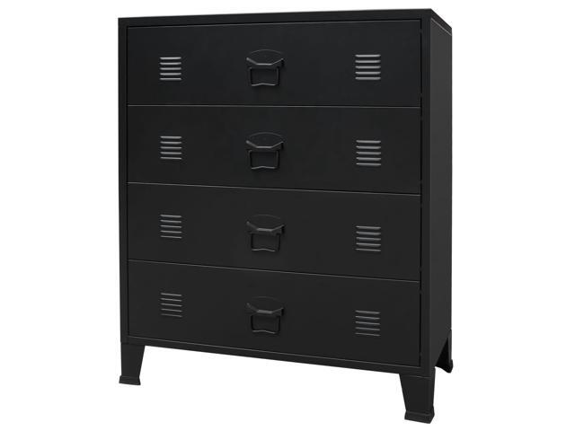 Click here for vidaXL Chest of Drawers Metal Industrial Style Bla... prices