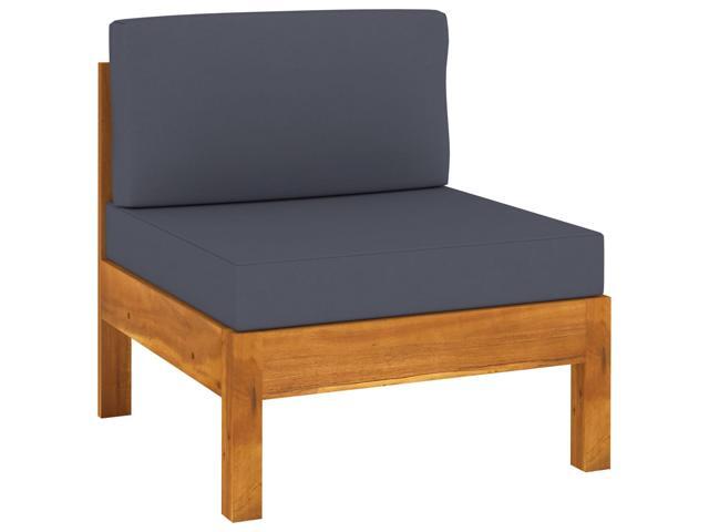 Click here for vidaXL Solid Acacia Wood Middle Sofa with Dark Gra... prices