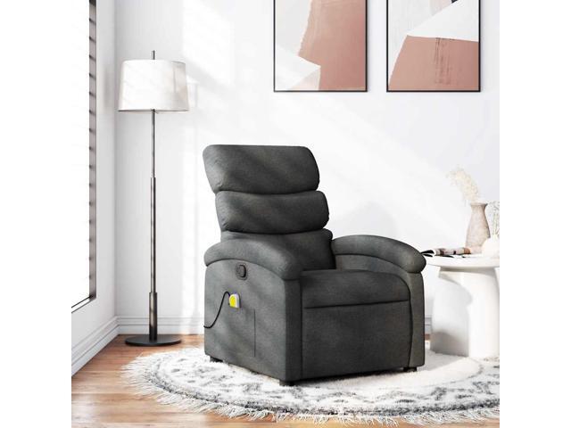 Click here for Massage Recliner Chair Dark Gray Fabric - Gray prices