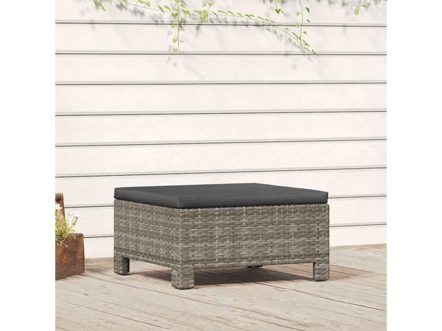 Click here for vidaXL Patio Footrest with Cushion Gray Poly Ratta... prices
