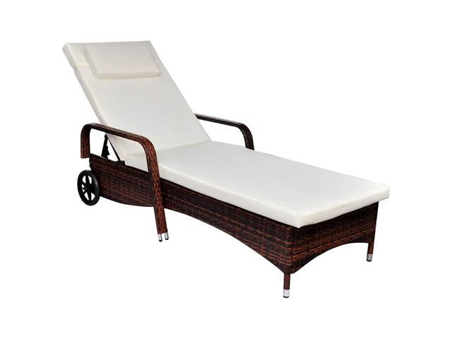 Click here for vidaXL Patio Lounge Chair Sunlounger with Cushion... prices