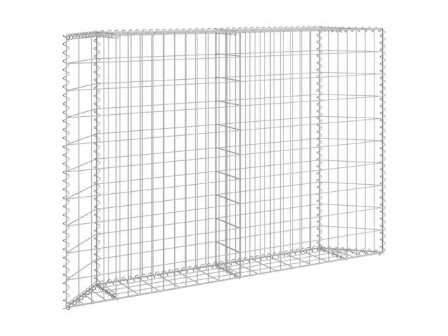 vidaXL Trapezium Gabion Raised Bed Galvanized Steel 59.1x7.9x39.4
