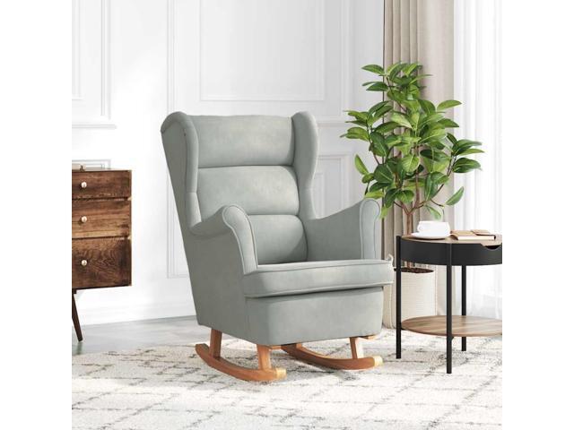 Click here for vidaXL Rocking Chair Wingback Light Grey Velvet an... prices