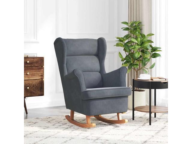 Click here for vidaXL Rocking Chair Wingback Dark Grey Velvet and... prices