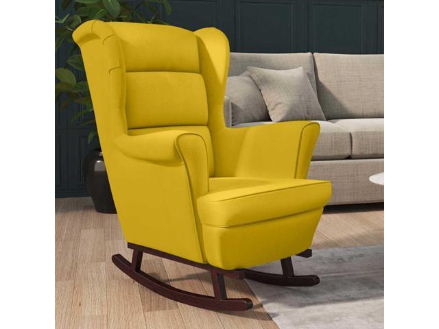 Click here for vidaXL Rocking Chair Wingback Yellow Velvet and So... prices