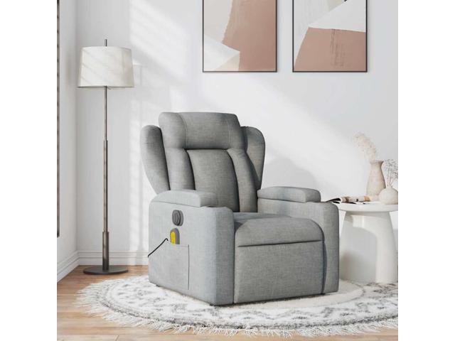 Click here for vidaXL Light Gray Fabric Massage Recliner Chair  A... prices