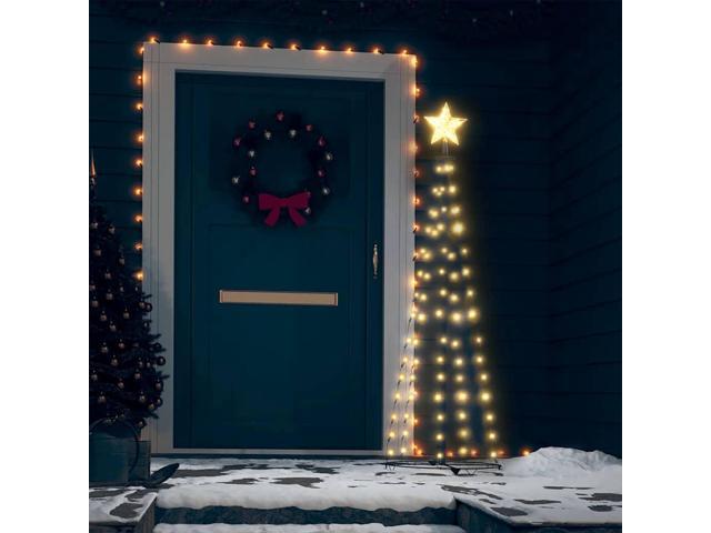 vidaXL Christmas Cone Tree Warm White 84 LEDs Decoration 19.7x59.1