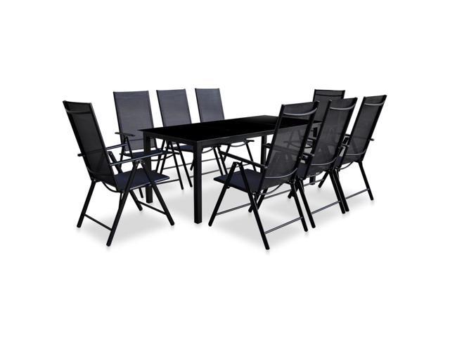 Click here for vidaXL 9 Piece Folding Outdoor Dining Set Aluminum... prices
