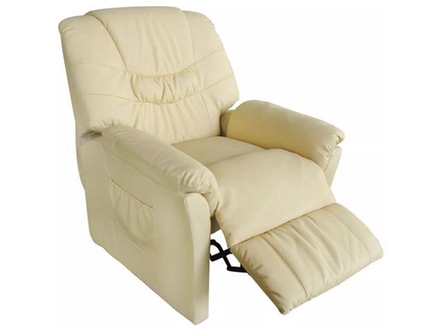 Click here for vidaXL Electric Massage Chair Cream Artificial Lea... prices