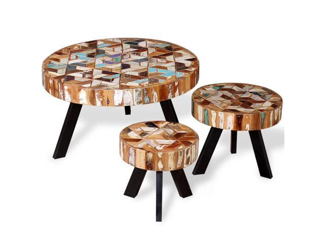 Click here for vidaXL Coffee Table Set 3 Piece Round Side End Tab... prices