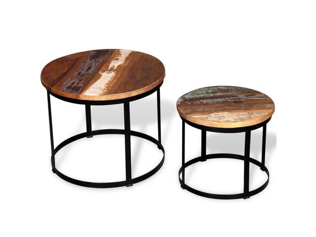 Click here for vidaXL Coffee Table Set 2 Piece Round End Table Si... prices