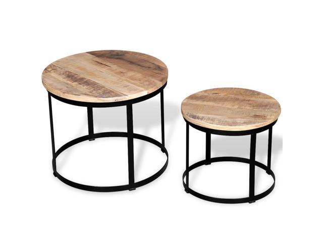 Click here for vidaXL Coffee Table Set 2 Piece Round End Table Si... prices
