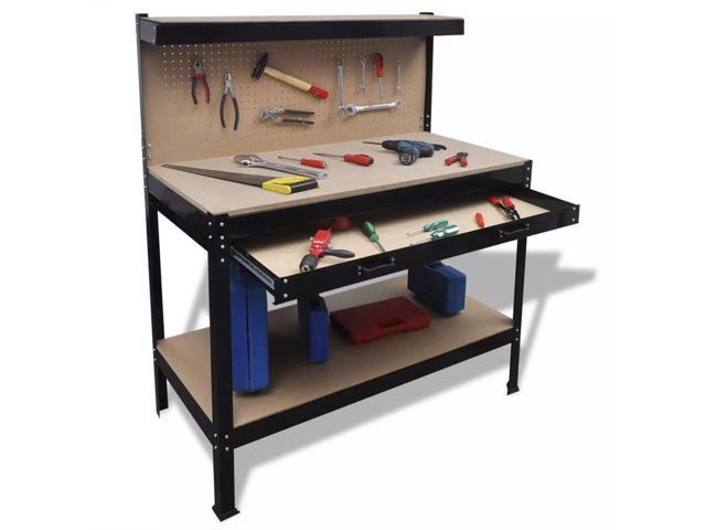 Click here for vidaXL Work Bench Steel Table Garage Workshop Work... prices