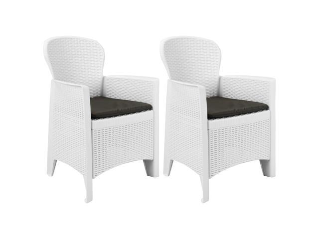 Click here for vidaXL Patio Chairs 2 pcs with Cushion White Plast... prices