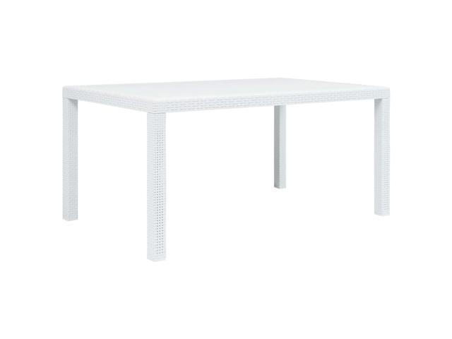 Click here for vidaXL Patio Table White 59 Plastic Rattan Look Ga... prices