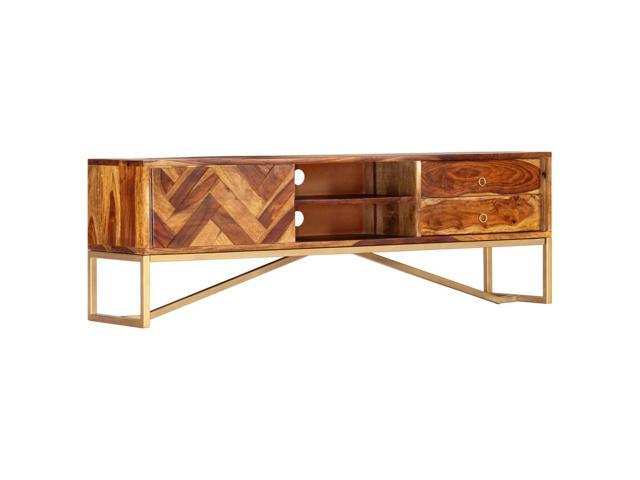 Click here for vidaXL TV Cabinet Brown Solid Acacia Wood  Brass p... prices