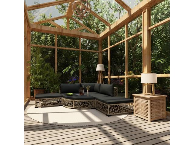 Click here for vidaXL 6 Piece Patio Lounge Set with Cushions Poly... prices