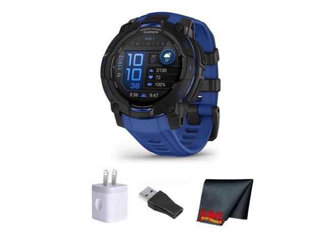 Click here for Garmin Instinct 3  45mm AMOLED  Black and Bolt Blu... prices