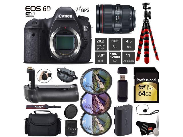Canon EOS 6D DSLR with 24-105mm f/4L II Lens + Professional Battery ...