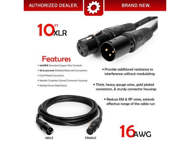 Click here for Deco Gear XLR 10 Male to XLR Female 16AWG Gold Pla... prices