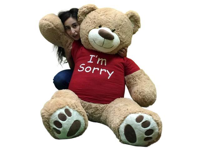 Click here for Im Sorry Giant Teddy Bear 5 Feet Tall Tan Color So... prices