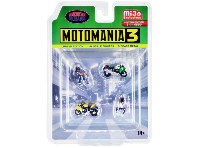 Click here for Motomania 3 4 piece Diecast Set (2 Figures and 2 M... prices