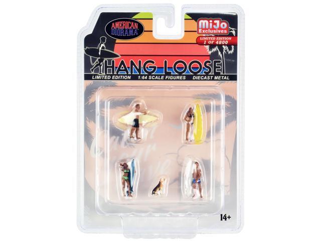 Click here for Hang Loose 5 piece Diecast Set (4 Surfer Figures a... prices
